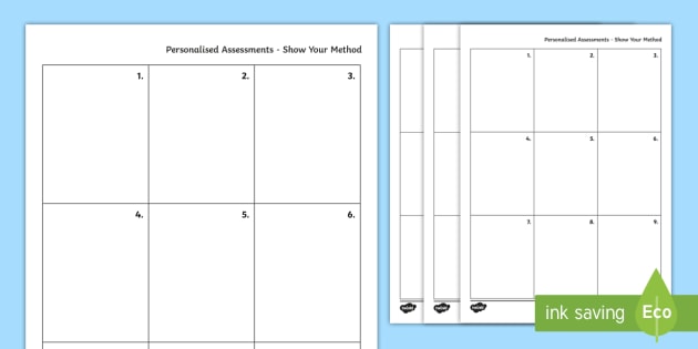 Personalised Tracking - Show Your Method (teacher made)