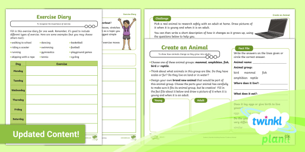 Science: Animals Including Humans: Y2 Home Learning Tasks