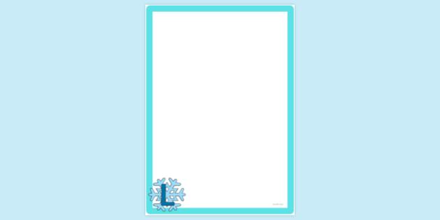 Simple Snowflake Letter L Page Border | Page Borders
