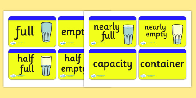 FREE! - Capacity Word Cards for Visually Impaired
