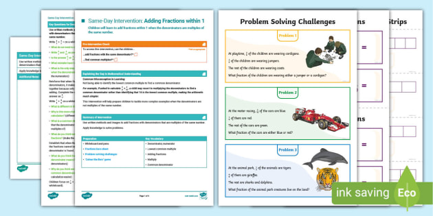 👉 Yr 5 Maths Same-Day Intervention Plan: Adding Fractions within 1