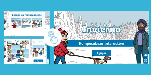 * NEW * ¡Juego interactivo de imágenes de invierno | Twinkl Go!