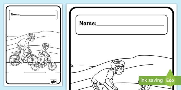 FREE! - Cycling Colouring Book Cover (teacher made)