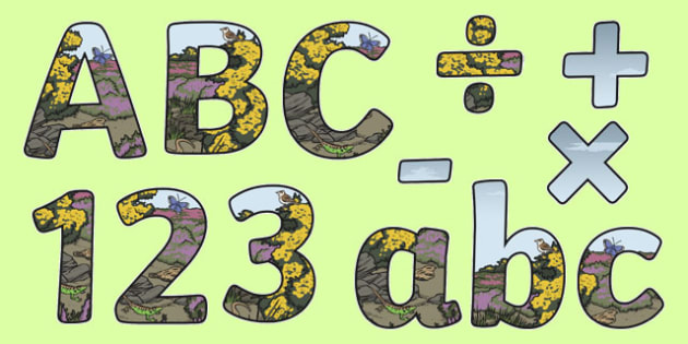 Living Things and their Habitats Themed Display Letters and Numbers Pack