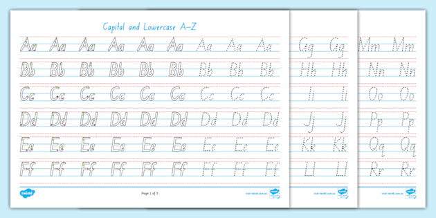 Alphabet Handwriting Worksheets