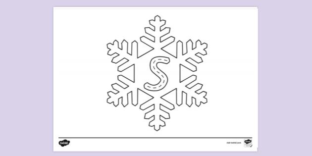 Snowflake Letters S Colouring Sheet | Colouring Pages