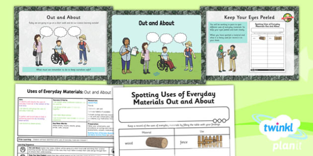 Science: Uses of Everyday Materials: Out and About Year 2 Lesson Pack 2