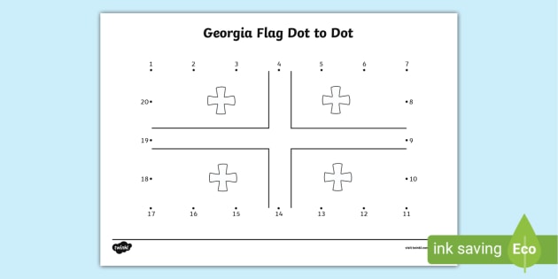 FREE! - Georgia Flag Dot to Dot Worksheet (teacher made)