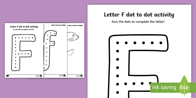 Dot to Dot Alphabet F Activity - Educational Resources