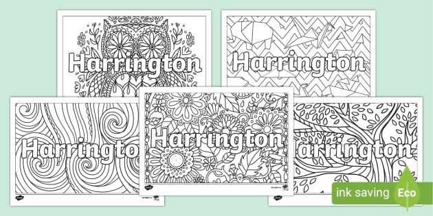 FREE! - Harrington Mindfulness Name Colouring Activity