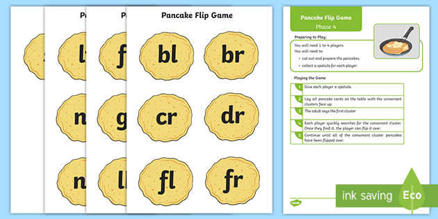Phase 4 Phonics Pancake Flip Game