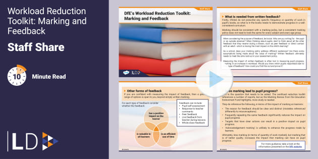 DfE Workload Reduction Toolkit - Marking and Feedback