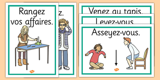Classroom Instructions in French Display Posters