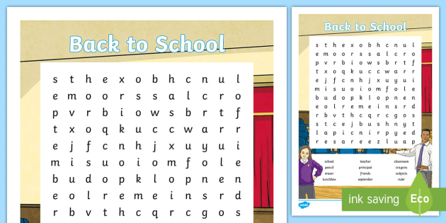 Back to School Word Search | Back to School | Resources