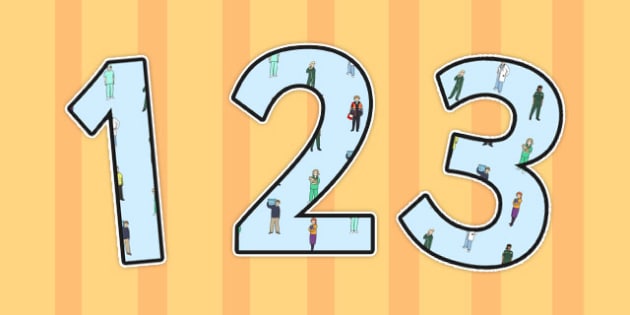 The World of Work Small Display Numbers (teacher made)