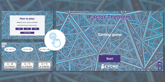 👉 Factor Theorem Sorting Game (teacher made)