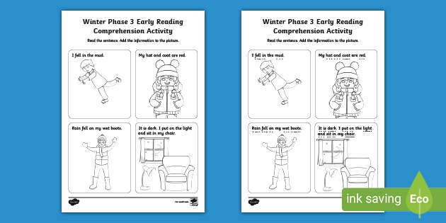 Winter-Themed Phase 3 EYFS Reading Comprehension Activity