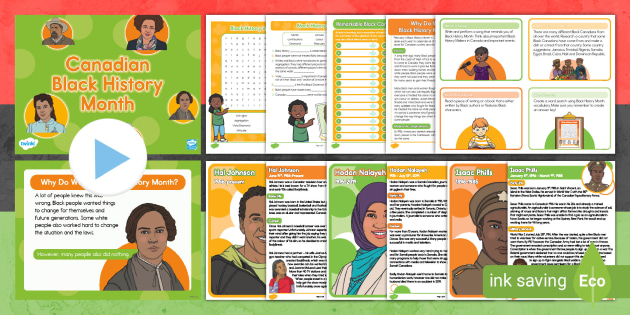 FREE Canadian Black History Activity Pack (teacher made)