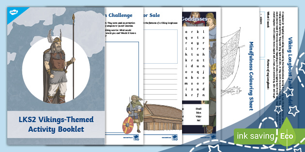 Vikings-Themed Activity Booklet (Ages 7 - 9) (teacher made)