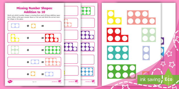 👉 Missing Number Shapes: Addition to 10 - Maths - Parents