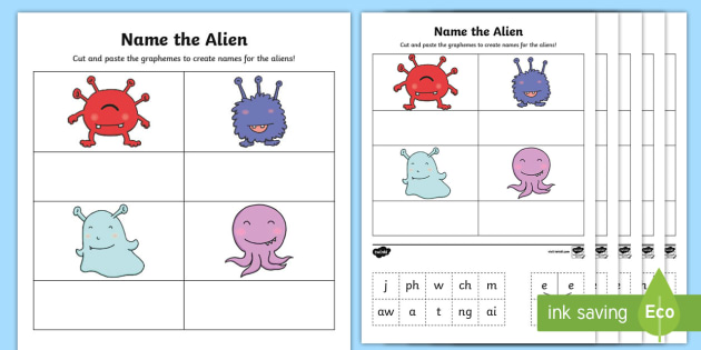 Phonics Screening Phase 2, 3, and 5 Phonics Cut and Stick Activity