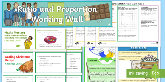 UKS2 Ratio and Proportion Maths Working Wall Display Pack