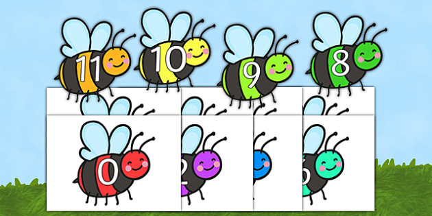 0-20 On Colourful Bees (teacher made)