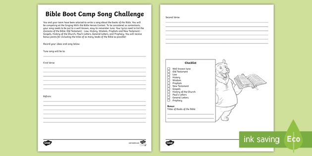 Vacation Bible School: Bible Boot Camp Song Challenge