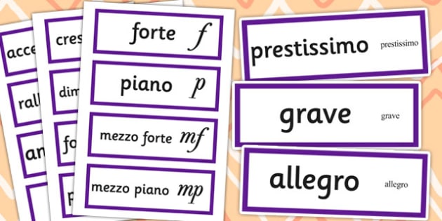Music Vocabulary | Word Cards