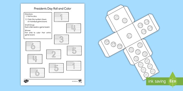 Presidents Day Roll And Color | Learning Resources | Twinkl