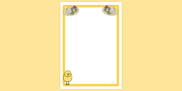 FREE! - Simple Blank Hello Spring Page Border | Page Border | Twinkl