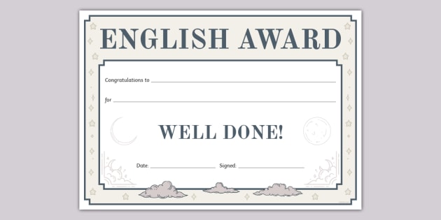 English Award Certificates | twinkl.com.au