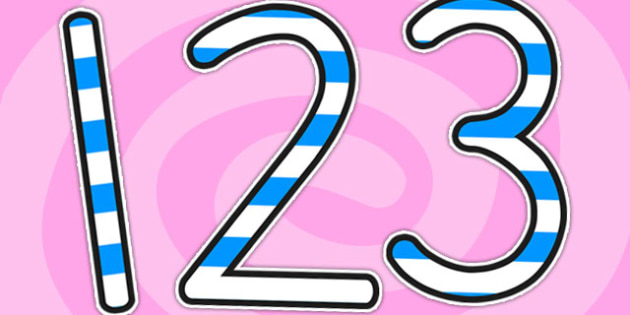 FREE! - Stripey Blue Display Numbers (teacher made)