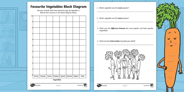 Carrot Club Favourite Vegetable Block Diagram Worksheet