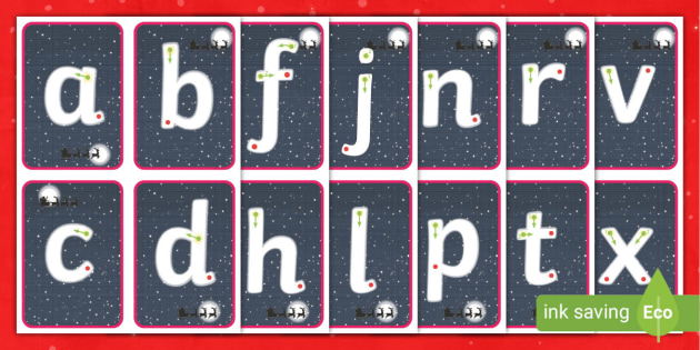 Christmas Themed Letter Formation Cards - EYFS