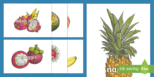 Words on Fruit Indonesian (teacher made)