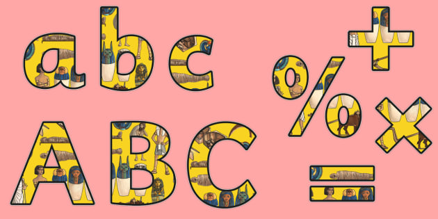 Ancient Egypt Themed A4 Display Lettering - egypt, letters, a4
