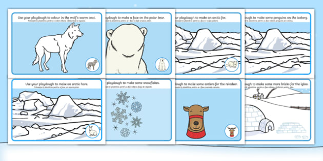 Polar Playdough Mats Romanian/English - Polar Playdough Mats