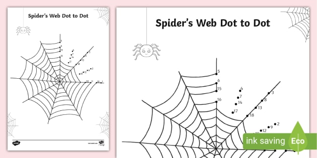 Spider's Web Dot to Dot with Numbers 1 to 20 (Teacher-Made)