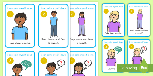 I Can Calm Myself Down Prompt Cards - special education