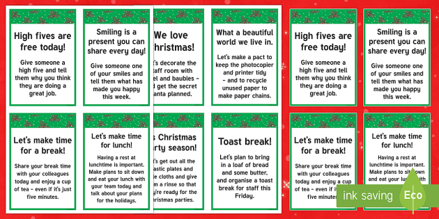 The Kind Christmas Elves Staff Cards (teacher made)