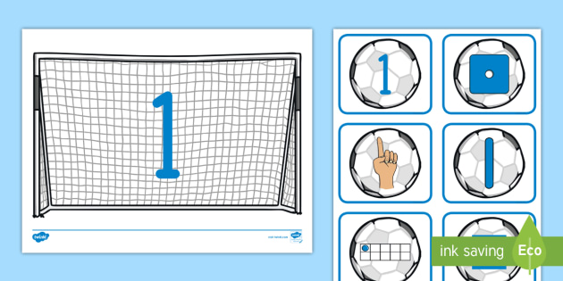 Soccer Numbers 1-10 Sorting Activity