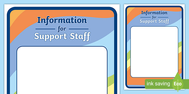 FREE! - Information for Support Staff Display Poster