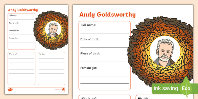Andy Goldsworthy Fact File Template (teacher made)