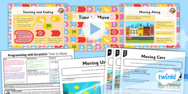 Computing: Programming with ScratchJr: Time to Move Year 1 Lesson Pack 3