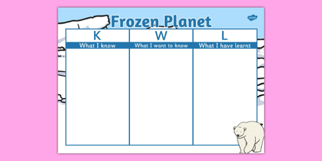Frozen Planet Topic KWL Grid (teacher made)