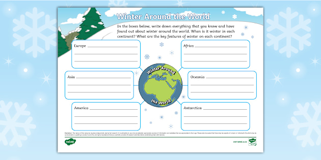 Winter Mind Maps | twinkl.com.au