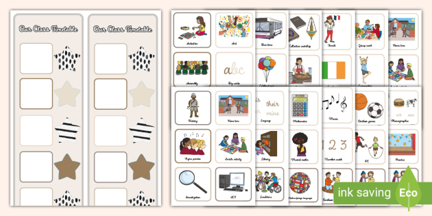 👉 Neutral Tones Themed KS1 Visual Timetable Resource Pack