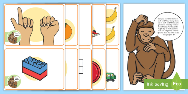 Cheeky Monkey Number 2 Counting Cards Activity Pack