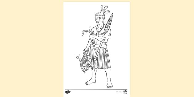 FREE! - Tumatauenga hunter and farmer | Colouring Sheets